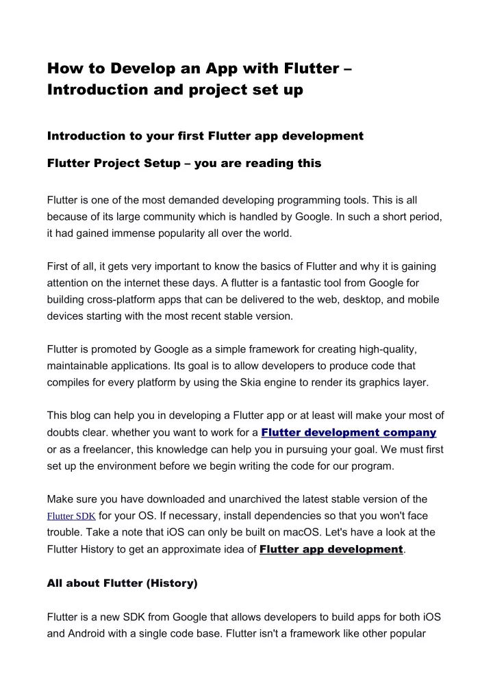 Ppt - How To Develop A Flutter App Powerpoint Presentation, Free 