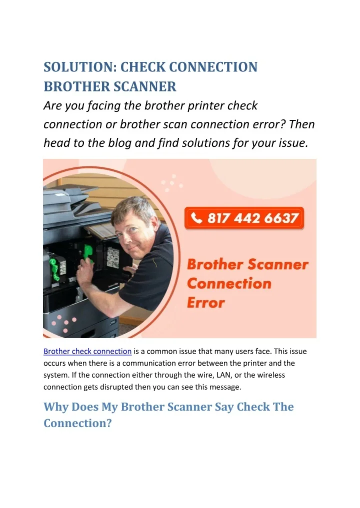PPT - CHECK CONNECTION BROTHER SCANNER | BROTHER SCANNER SAY CHECK THE ...
