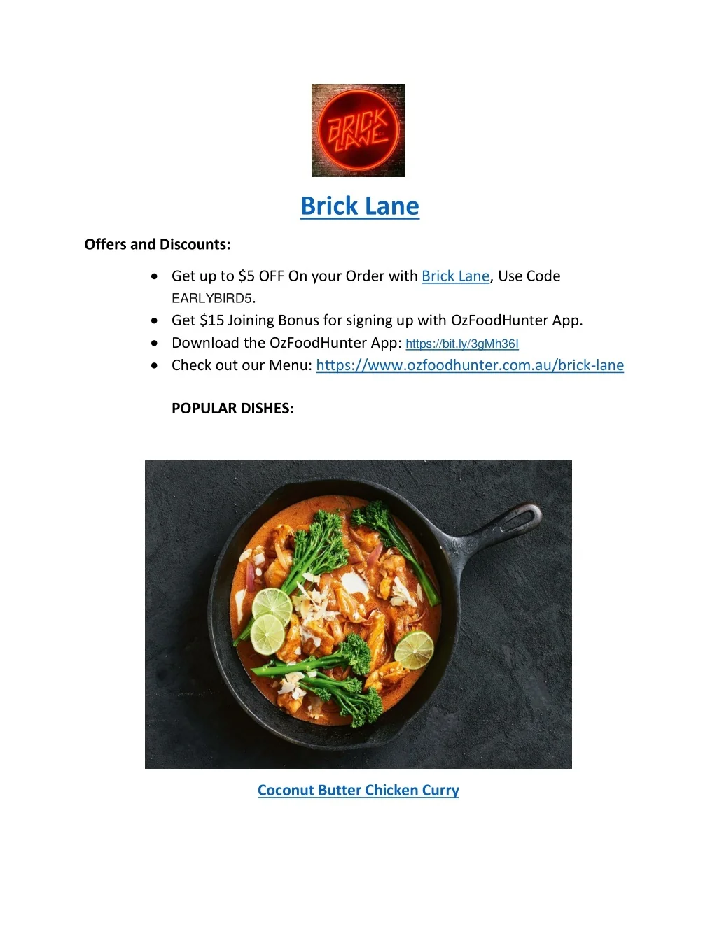 PPT - $5 off - Brick Lane Cafe Menu Melbourne, VIC PowerPoint ...