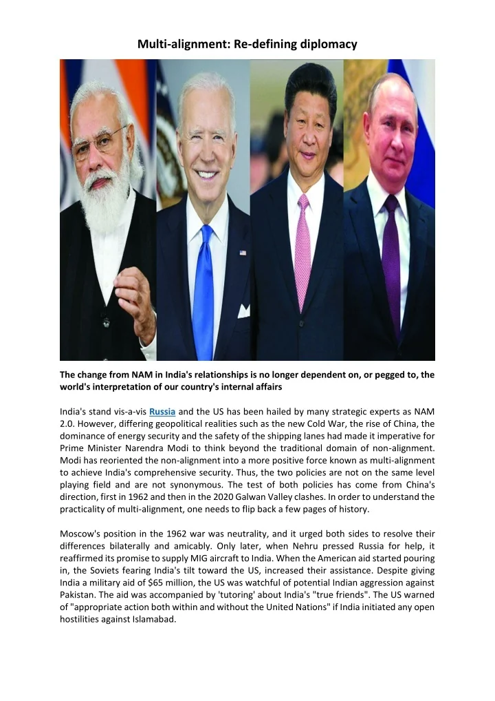 PPT - Multi Alignment Re-defining Diplomacy PowerPoint Presentation ...