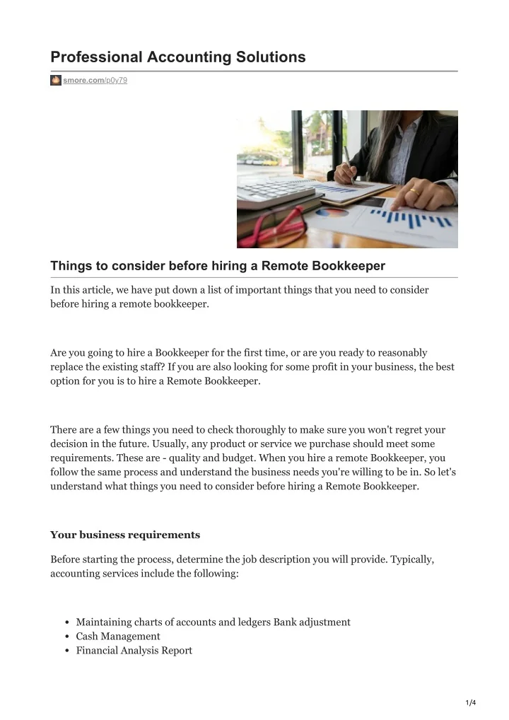 PPT - Things to consider before hiring a Remote Bookkeeper PowerPoint ...