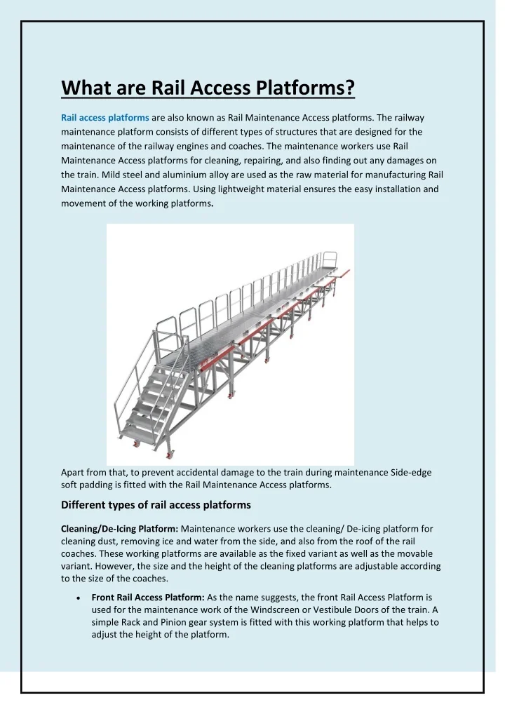 PPT - What are Rail Access Platforms? PowerPoint Presentation, free ...