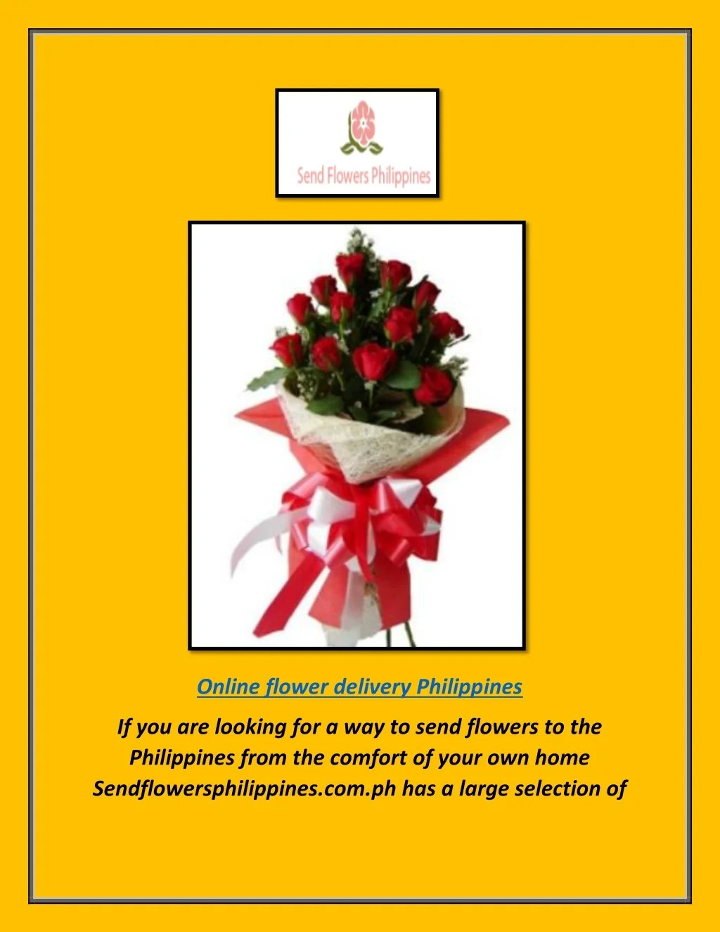 PPT - Online Flower Delivery Philippines | Sendflowersphilippines.com ...