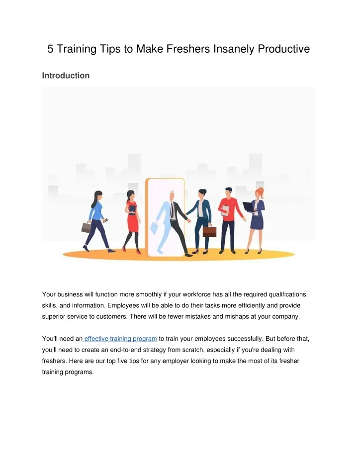 PPT - 5 Training Tips to Make Freshers Insanely Productive PowerPoint ...