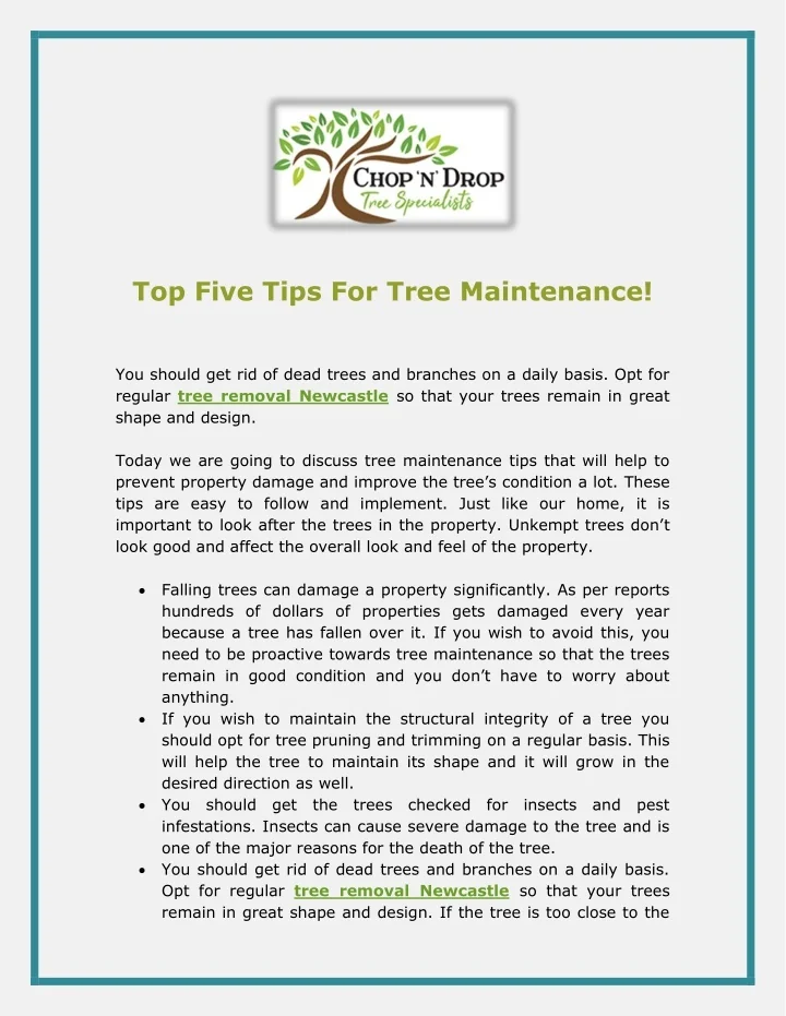 PPT - Top Five Tips For Tree Maintenance PowerPoint Presentation, free ...
