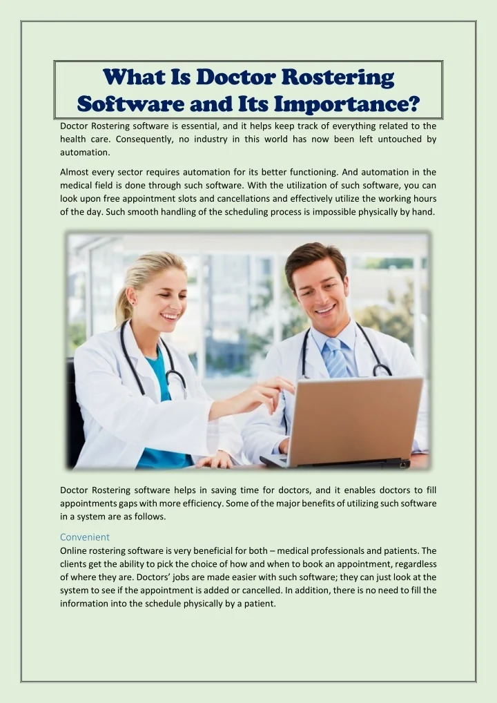 PPT - What Is Doctor Rostering Software and Its Importance PowerPoint ...
