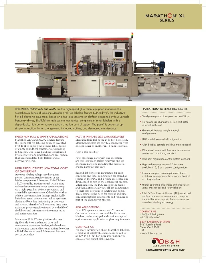 PPT - Marathon XLA Series roll-fed labelers PowerPoint Presentation ...