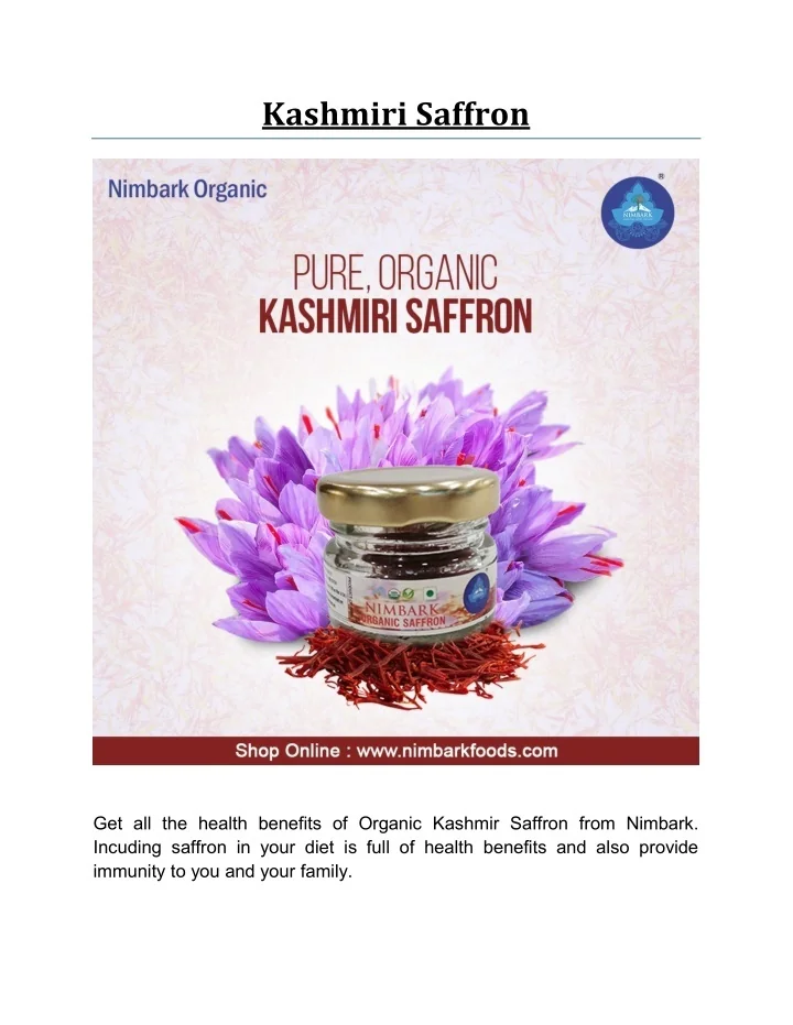 PPT - Kashmiri Saffron PowerPoint Presentation, free download - ID:11286565