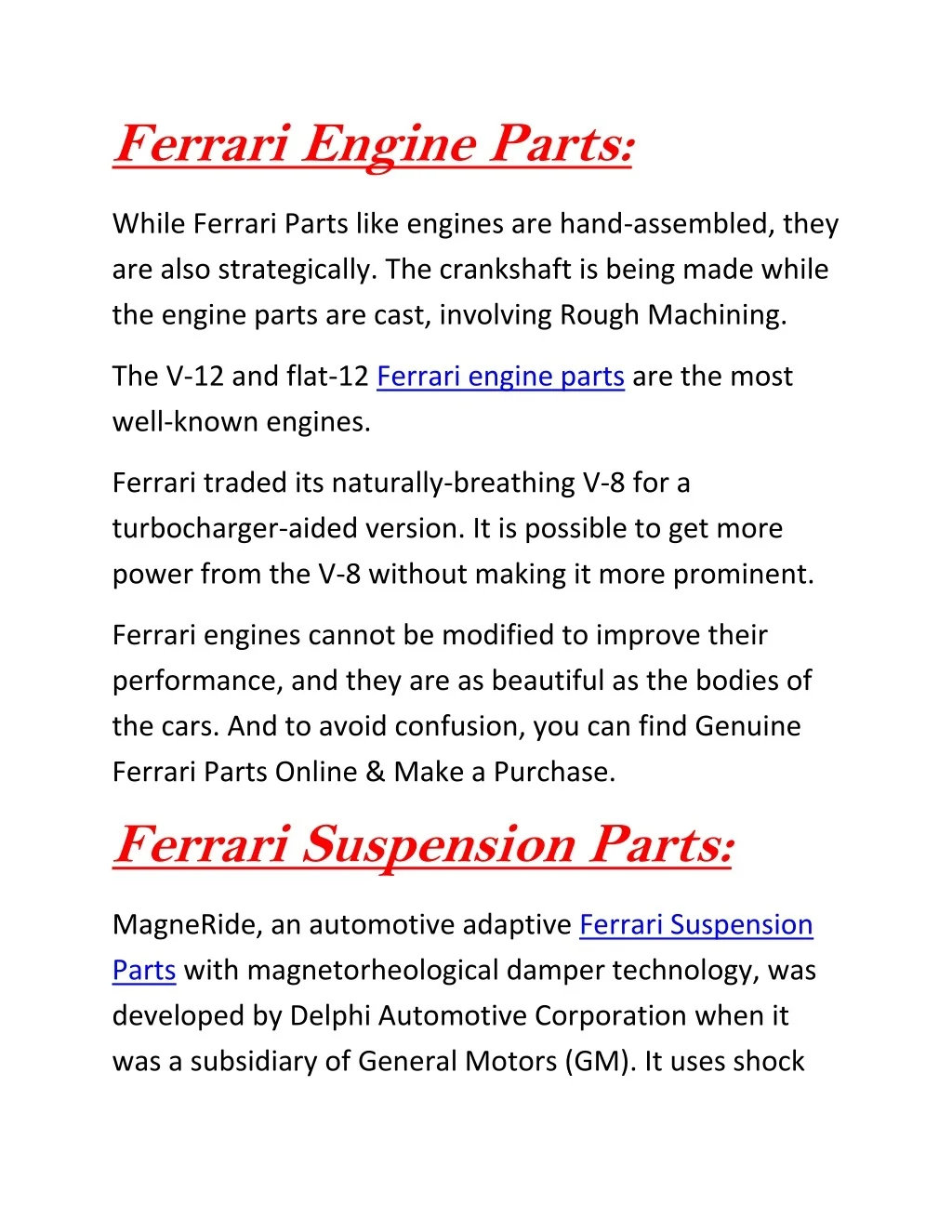 PPT - Top Ferrari Spare Parts Detailed Guide PowerPoint Presentation ...