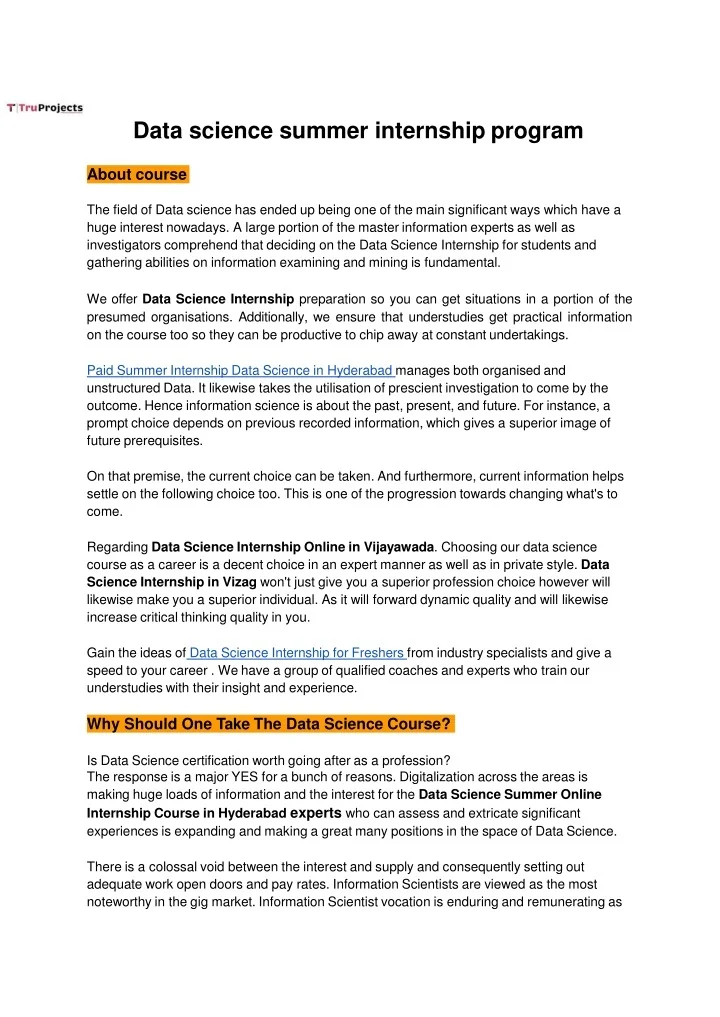 PPT - Data science summer internship program PowerPoint Presentation ...