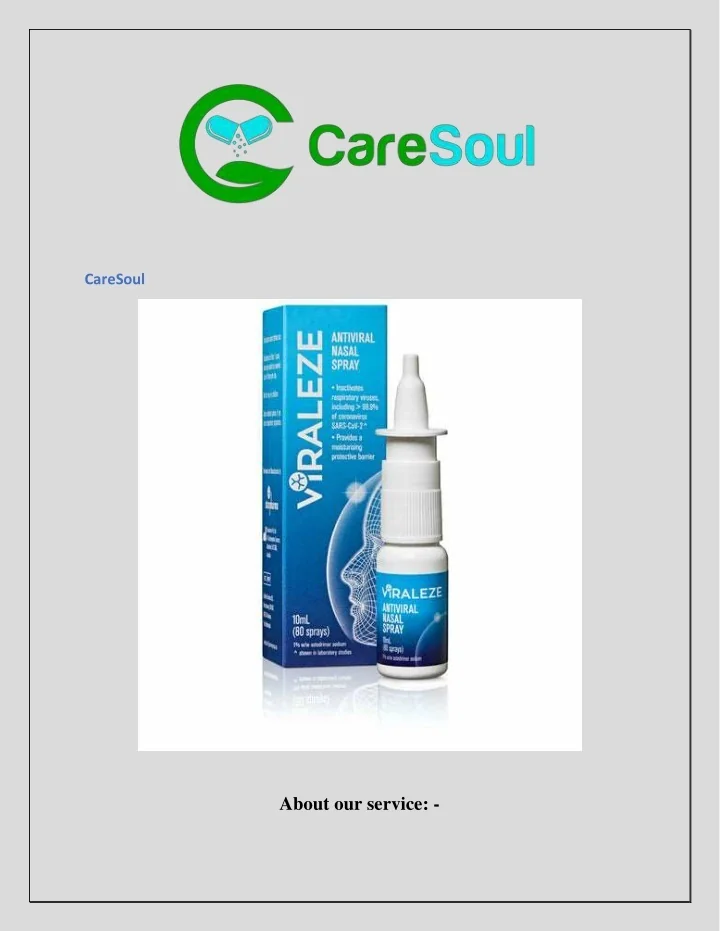 PPT - viraleze antiviral nasal spray 10ml Caresoul.in PowerPoint ...