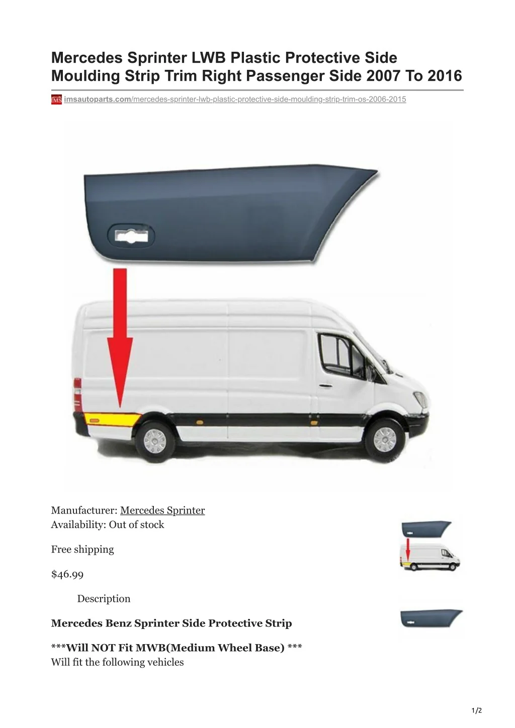 PPT - imsautoparts.com-Mercedes Sprinter LWB Plastic Protective Side ...
