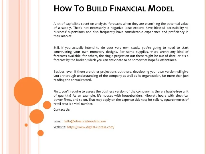 PPT - How To Build Financial Model PowerPoint Presentation, free ...
