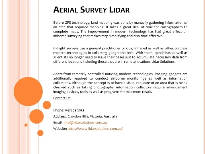 PPT - Aerial Survey Lidar PowerPoint Presentation, free download - ID ...