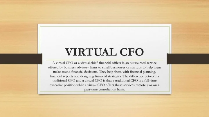 PPT - Virtual CFO PowerPoint Presentation, free download - ID:11288957