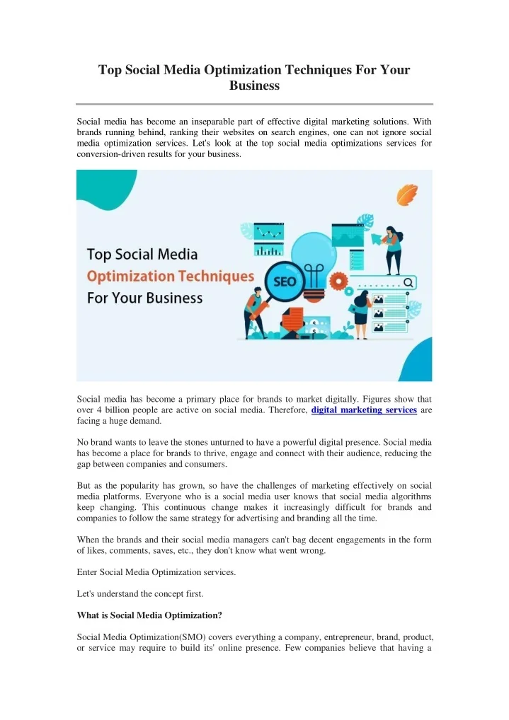 PPT - Top Social Media Optimization Techniques For Your Business ...