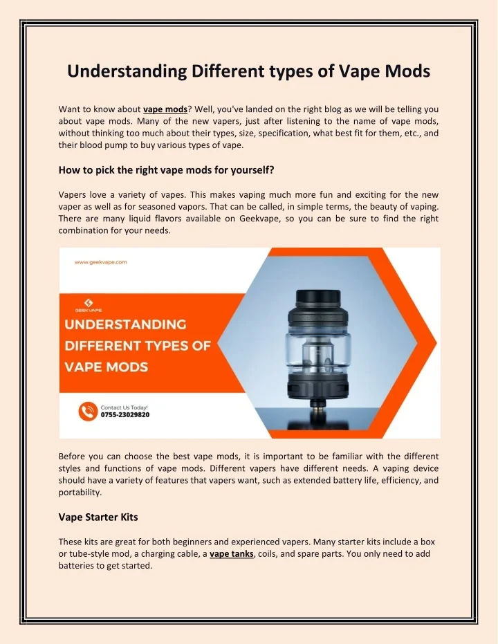 PPT - Understanding Different Types Of Vape Mods PowerPoint ...