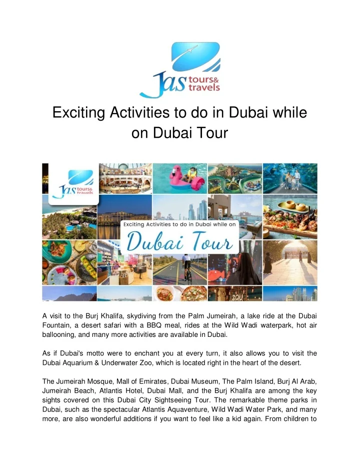 PPT - Exciting Activities to do in Dubai while on Dubai Tour PowerPoint ...