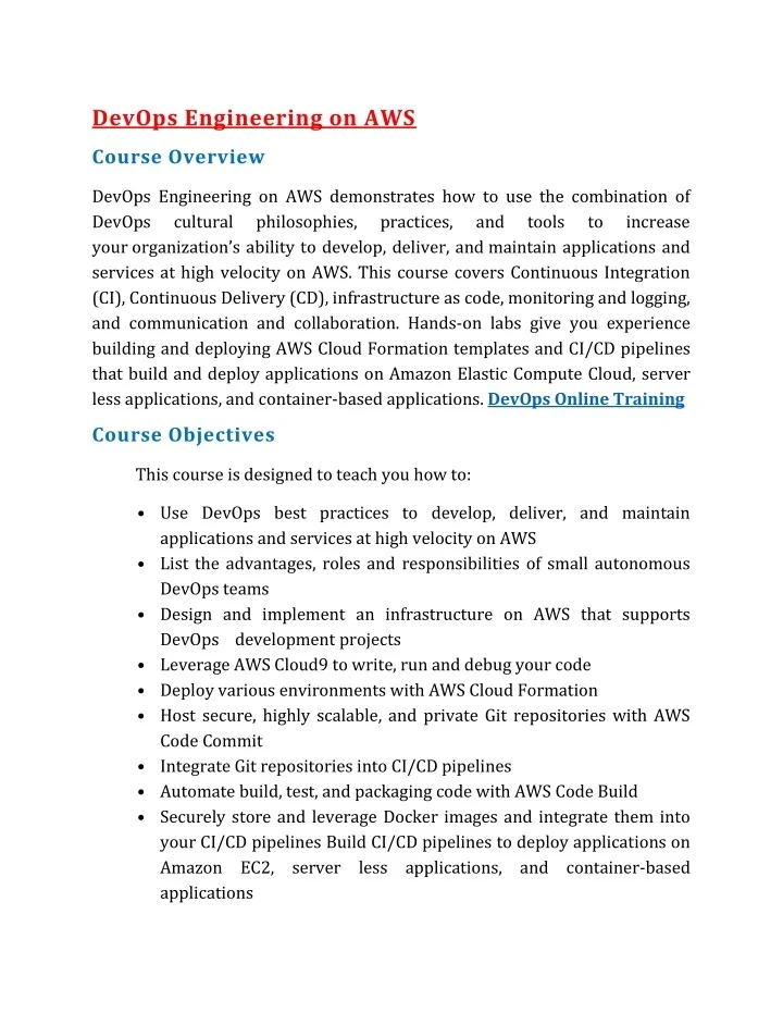 PPT - DevOps Engineering on AWS |Visualpath PowerPoint Presentation ...