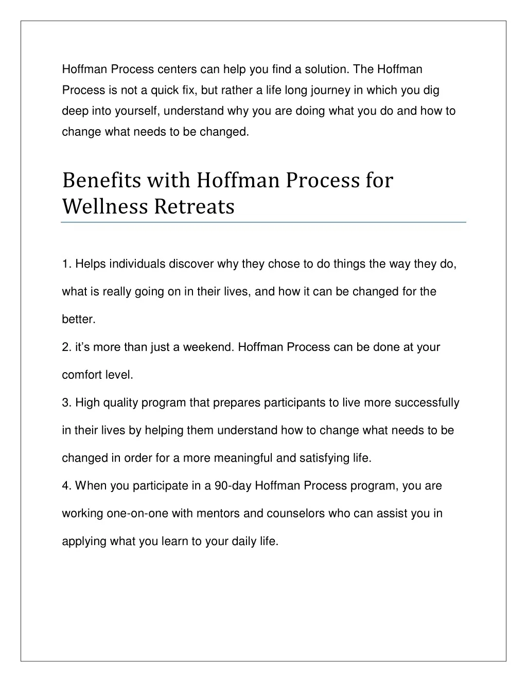 PPT - Hoffman Process the Best Wellness Retreats to Reset Your Mind and ...