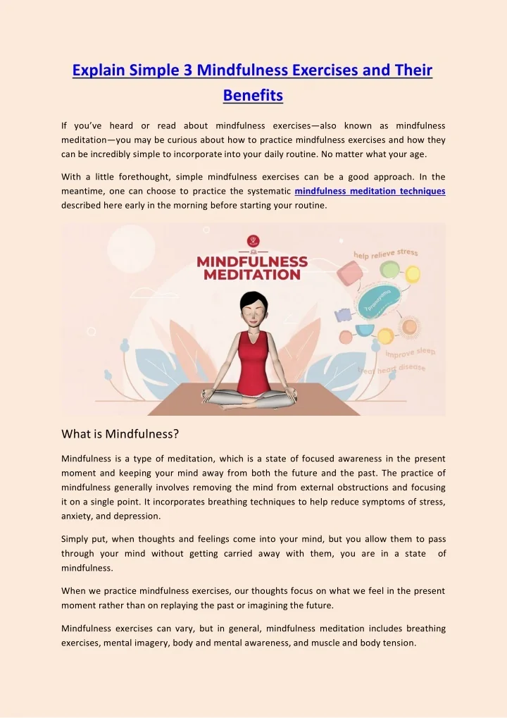 PPT - Explain Simple 3 Mindfulness Exercises And Their Benefits ...