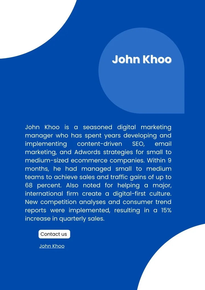 PPT - John Khoo - Digital Marketer PowerPoint Presentation, free download - ID:11291448