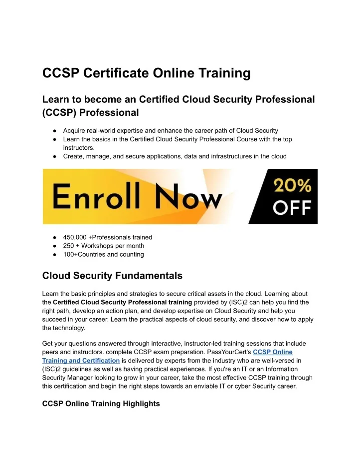 PPT - CCSP Certificate Online Training PowerPoint Presentation, free ...