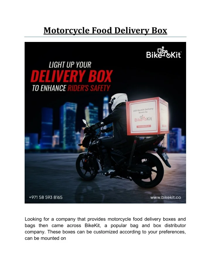 PPT - Motorcycle Food Delivery Box PowerPoint Presentation, free ...