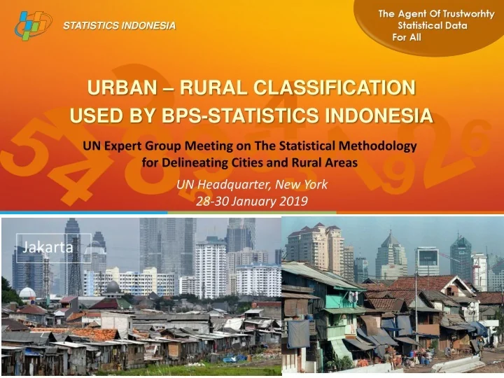 PPT - URBAN – RURAL CLASSIFICATION USED BY BPS-STATISTICS INDONESIA ...