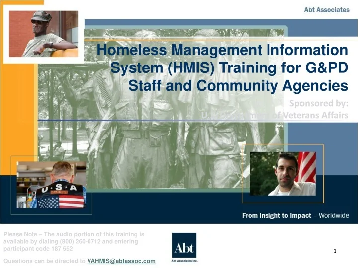 PPT - Homeless Management Information System (HMIS) Training for G&PD ...