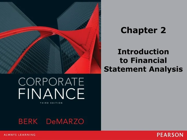 PPT - Chapter 2 Introduction to Financial Statement Analysis PowerPoint ...