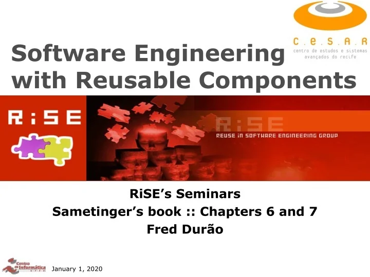 PPT - Software Engineering with Reusable Components PowerPoint ...