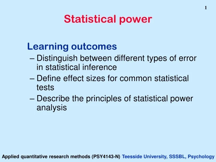 PPT - Statistical power PowerPoint Presentation, free download - ID:9273401