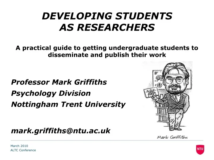 PPT - Professor Mark Griffiths Psychology Division Nottingham Trent ...