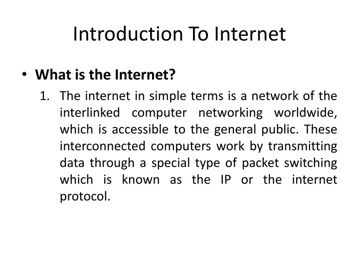 PPT - Introduction To Internet PowerPoint Presentation, free download ...