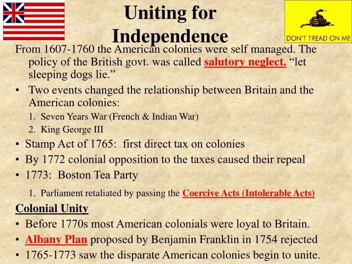 PPT - Uniting for Independence PowerPoint Presentation, free download ...