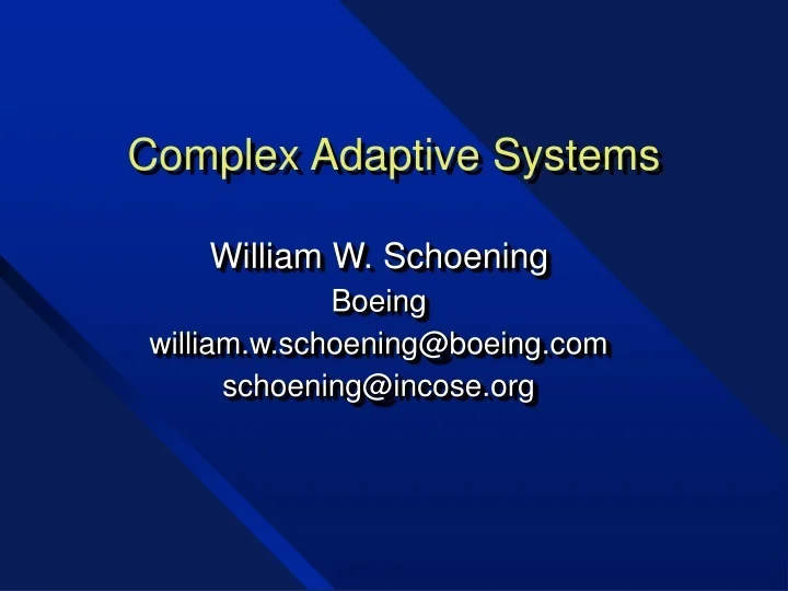 PPT - Complex Adaptive Systems PowerPoint Presentation, free download ...