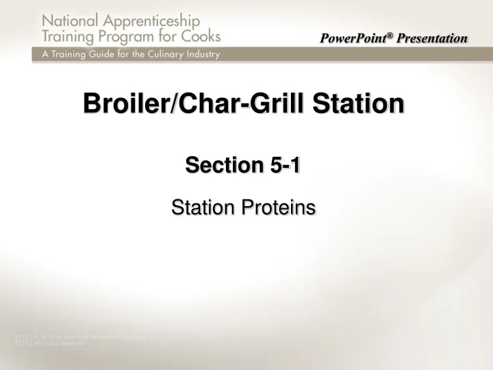 PPT - Broiler/Char-Grill Station PowerPoint Presentation, free download ...