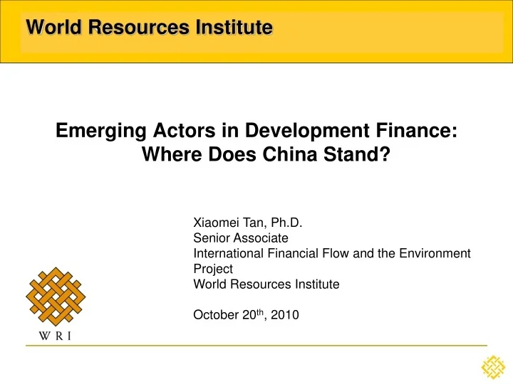 PPT - World Resources Institute PowerPoint Presentation, free download ...