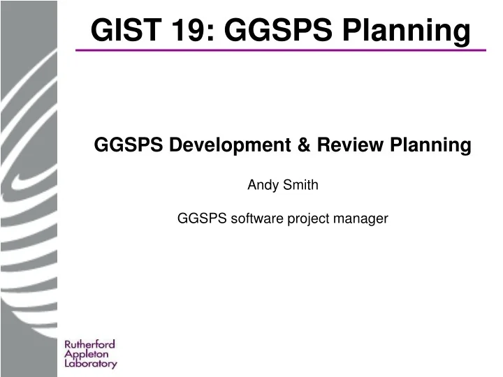 PPT - GIST 19: GGSPS Planning PowerPoint Presentation, free download ...