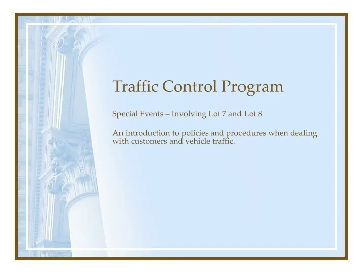 PPT - Traffic Control Program PowerPoint Presentation, free download ...