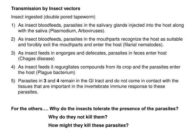 PPT - Transmission by Insect vectors Insect ingested (double pored ...