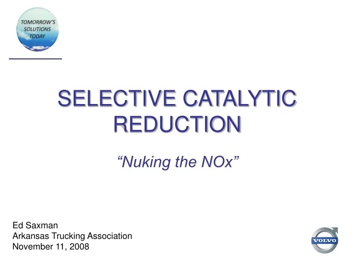 PPT - SELECTIVE CATALYTIC REDUCTION PowerPoint Presentation, free ...
