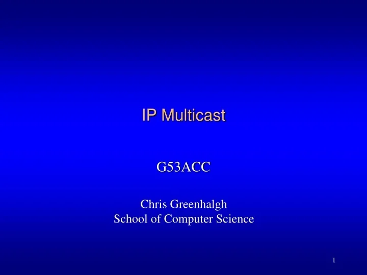 PPT - IP Multicast PowerPoint Presentation, free download - ID:9286949