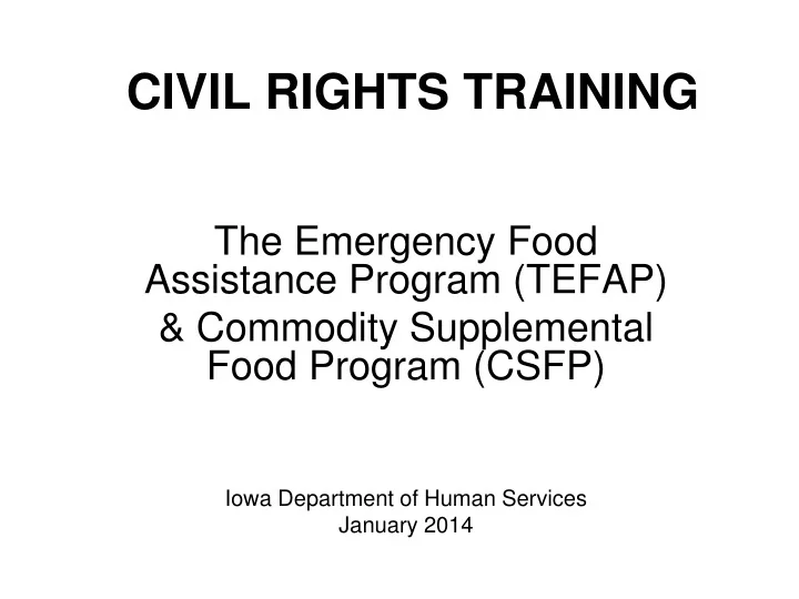 PPT - CIVIL RIGHTS TRAINING PowerPoint Presentation, free download - ID ...