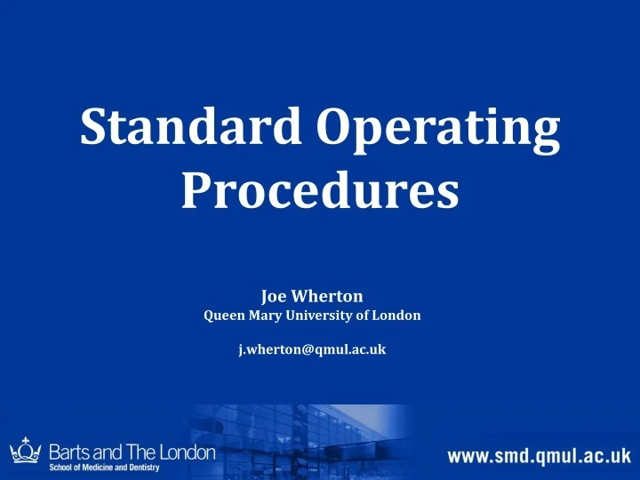 PPT - Standard Operating Procedures PowerPoint Presentation, free ...