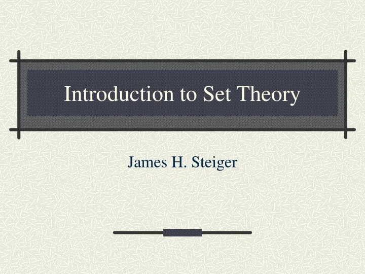 PPT - Introduction to Set Theory PowerPoint Presentation, free download ...