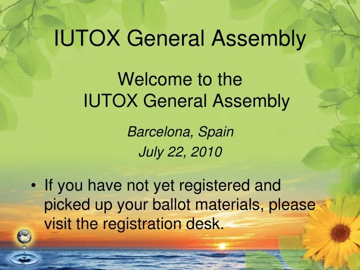 PPT - IUTOX General Assembly PowerPoint Presentation, free download - ID:9289870