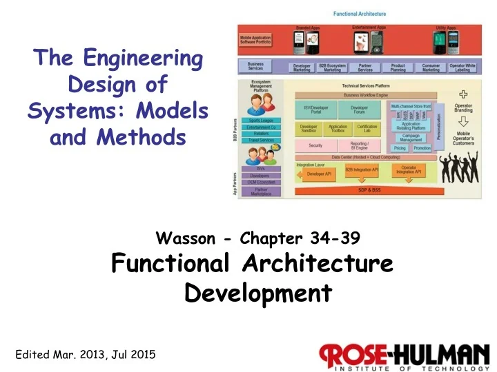 PPT - The Engineering Design of Systems: Models and Methods PowerPoint ...