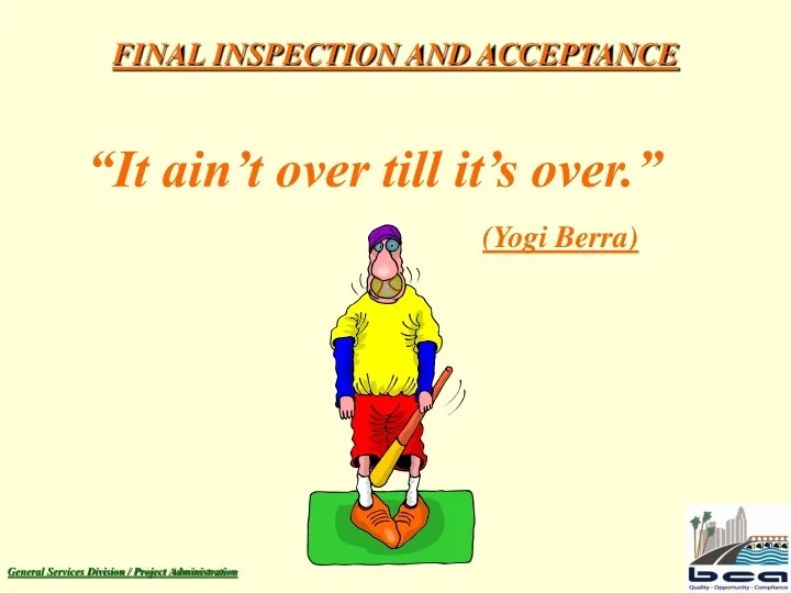 PPT - FINAL INSPECTION AND ACCEPTANCE PowerPoint Presentation, free ...